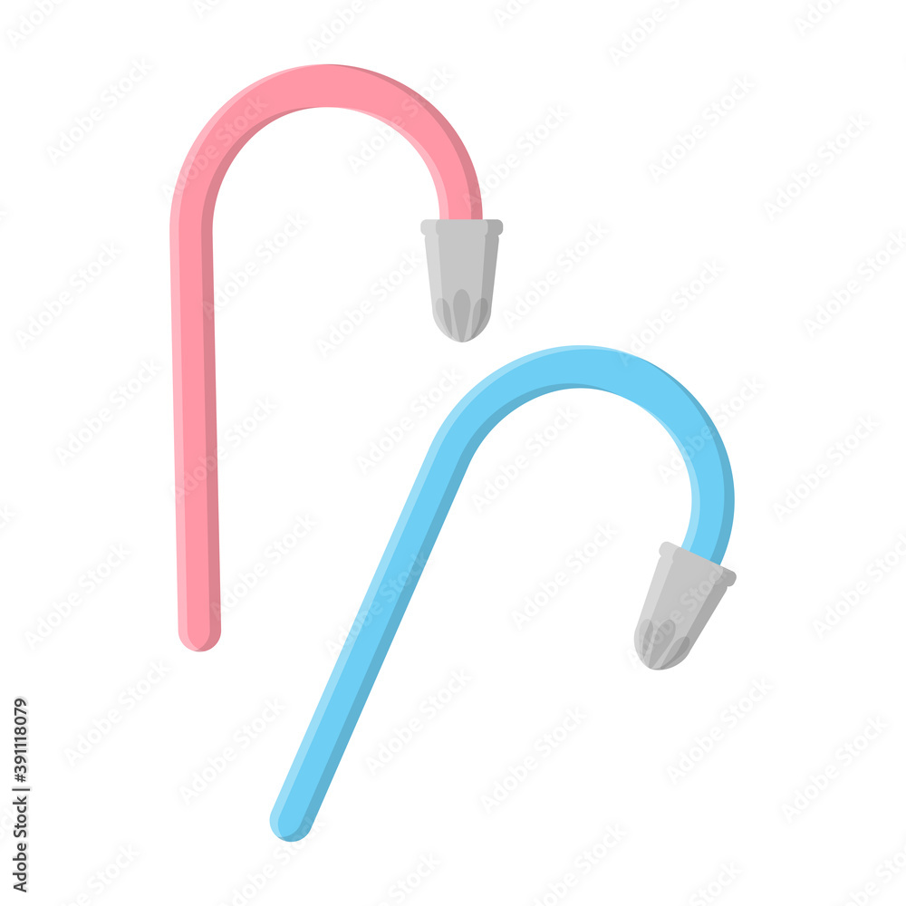 Vector cartoon illustration of dental saliva ejectors isolated on white ...