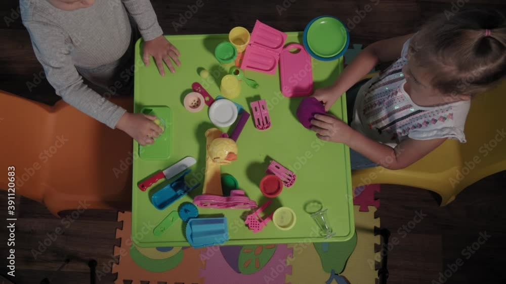 medicine, family, game, childhood, art concepts - top view happy ...