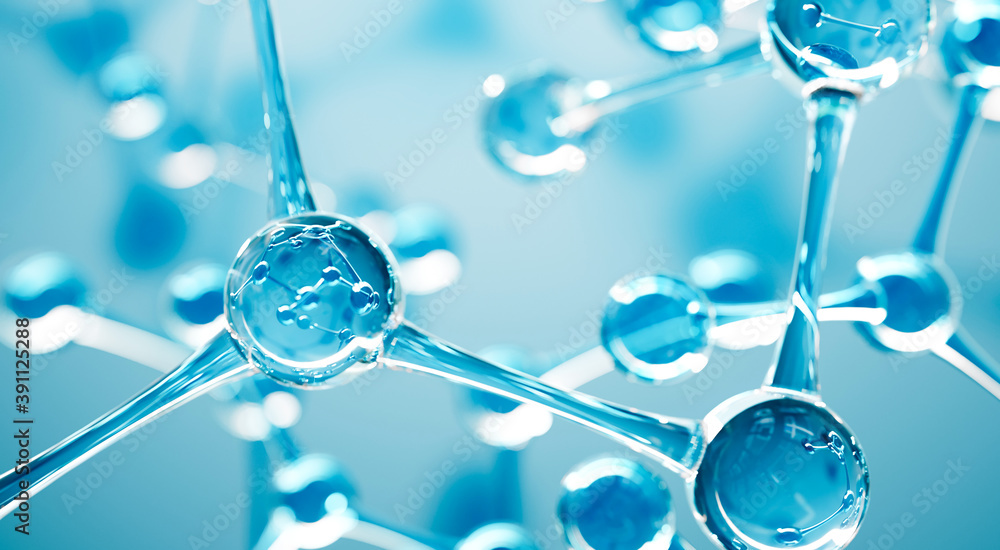 Abstract water molecules design. Atoms formula. Abstract dna background ...