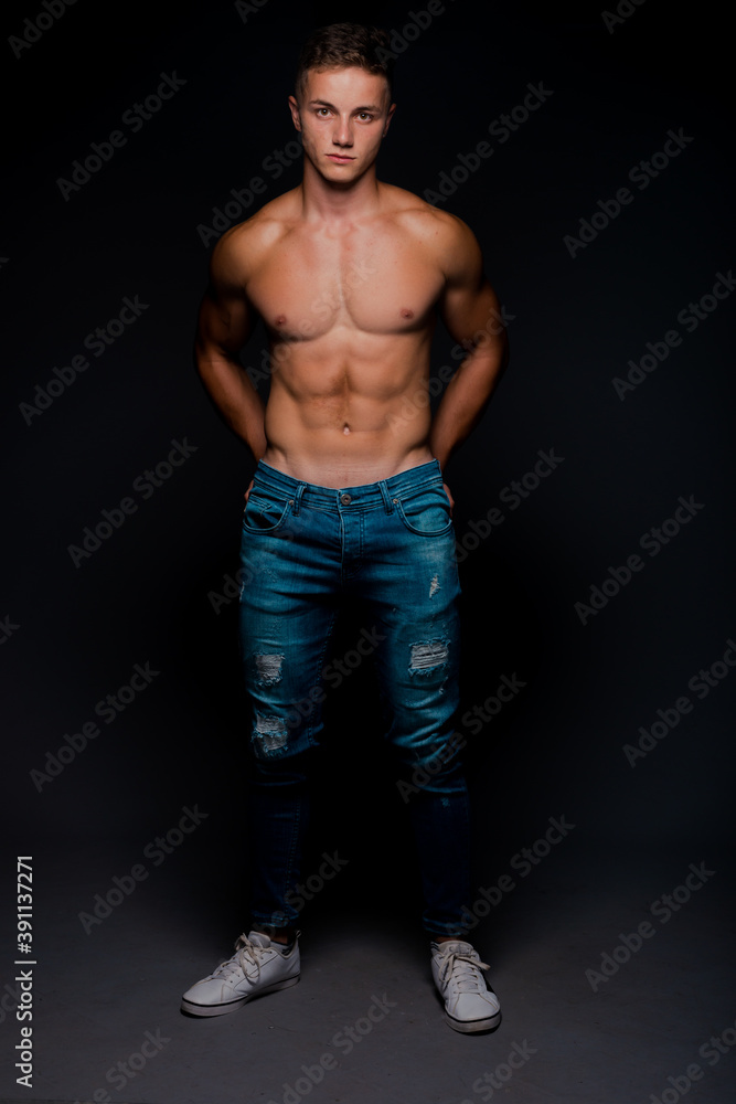 Cool shirtless male model Stock Photo | Adobe Stock