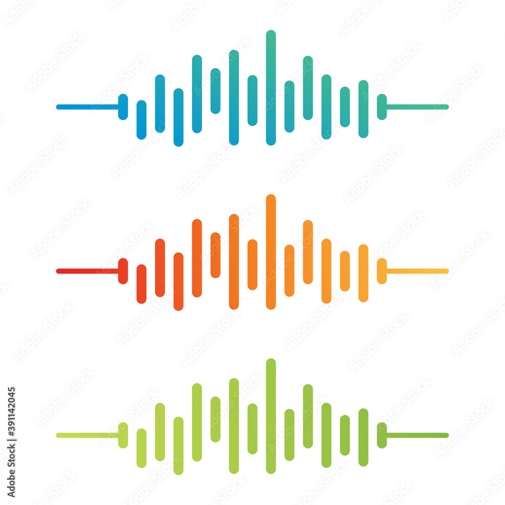audio wave logo icon vector isolated Stock Vector | Adobe Stock