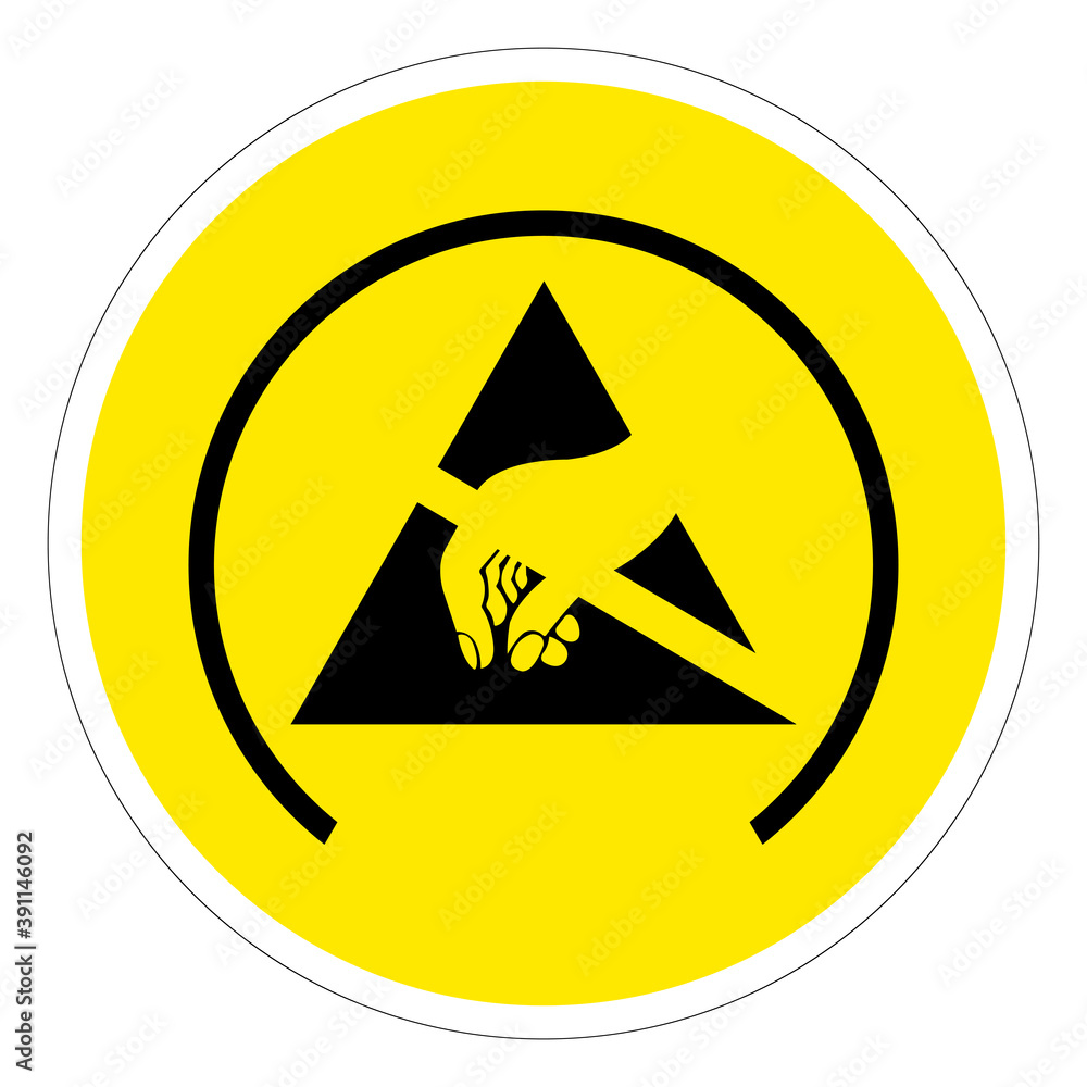 ESD Protective Area Symbol Sign, Vector Illustration, Isolated On White ...