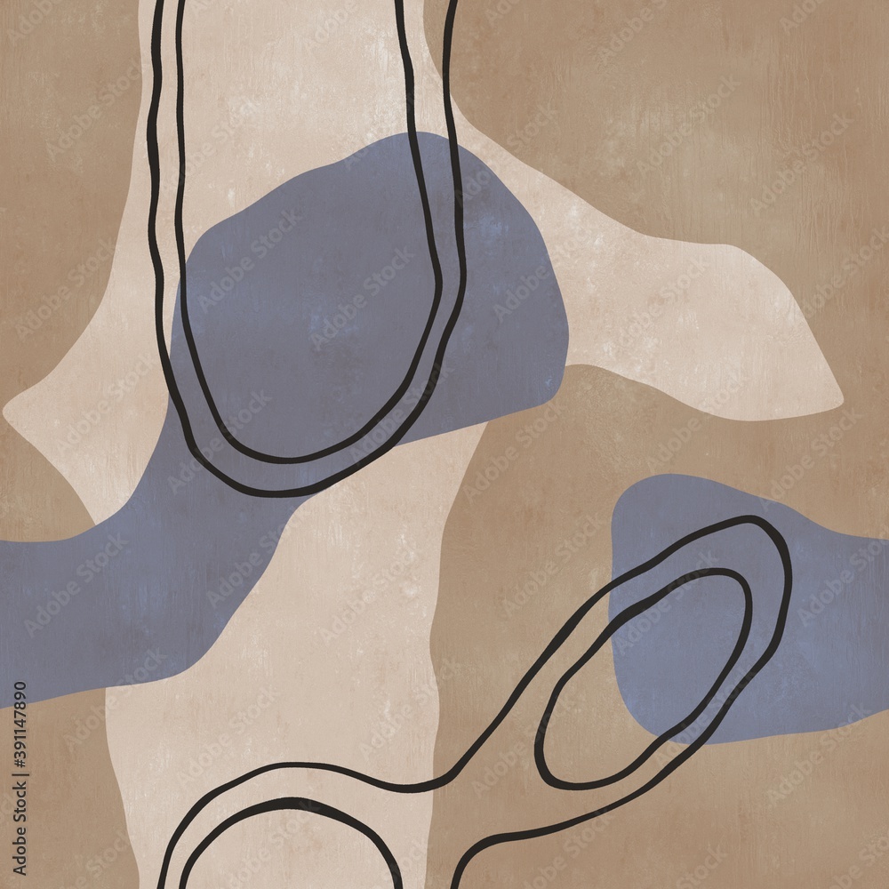 Seamless organic rounded curvy shapes naive design. High quality ...