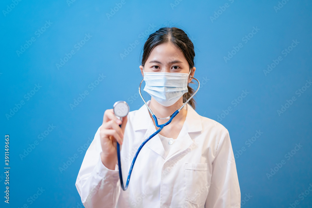Medical healthcare Asian female attractive doctor wearing surgical ...
