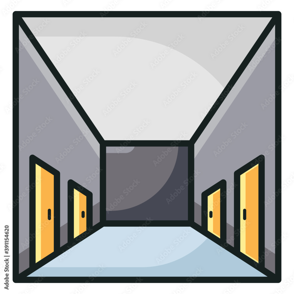 Hallway Stock Vector | Adobe Stock