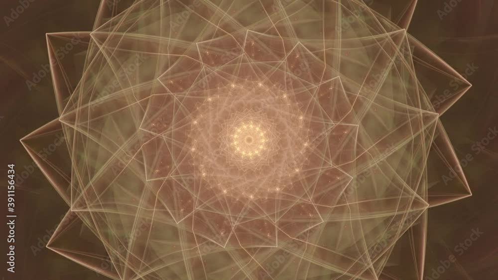 Abstract lotus flower like mandala with endless looping geometry ...