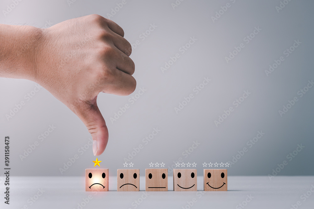 Customer service satisfaction survey concept. Business people or ...
