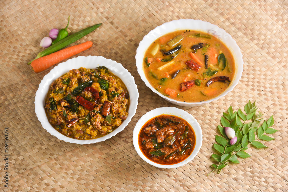 Kerala food for Onam festival special curry Sambar , Erissery , puli ...