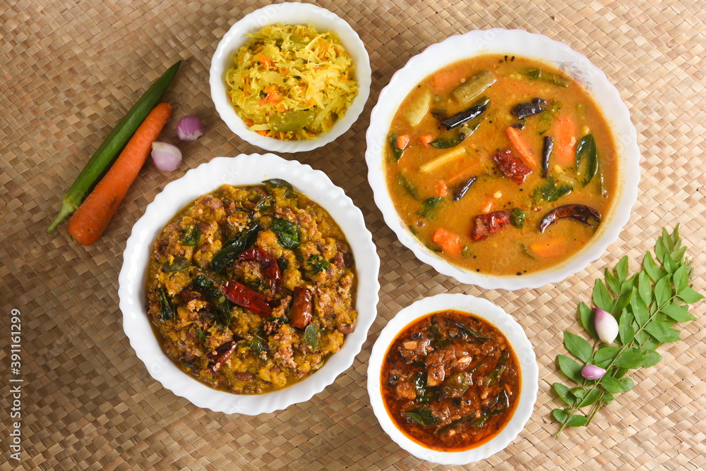 Kerala food for Onam festival special curry Sambar , Erissery , puli ...