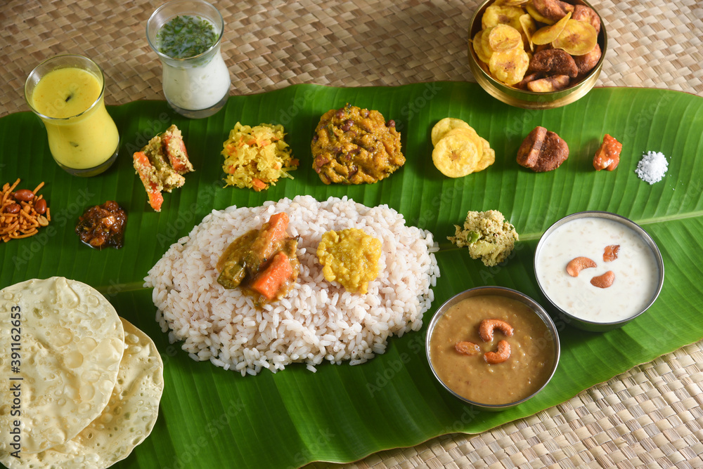 Kerala food for Onam festival special curry for Onam sadya or sadhya in ...