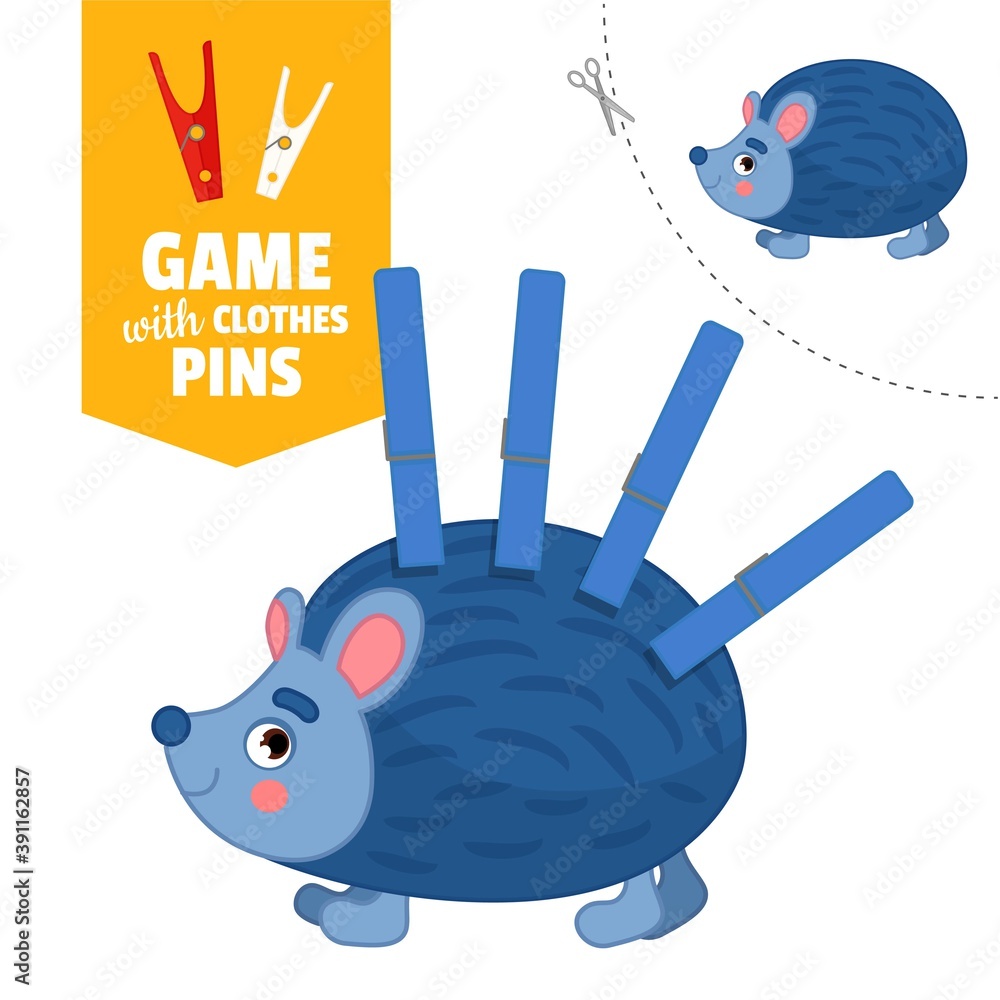 Printable educational game with clothespins. Activity for presсhool ...