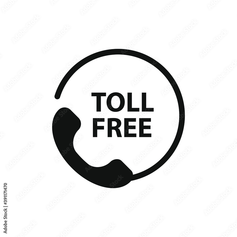 Toll-free icon design isolated on white background. Vector illustration ...