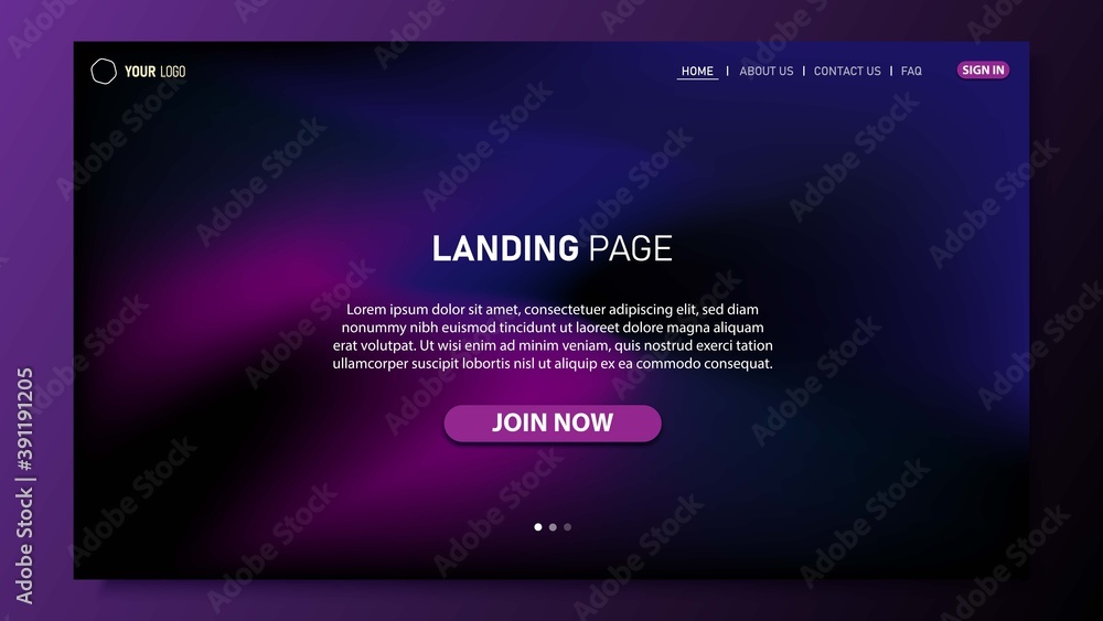 Minimalist landing page background. Website UI design background. Eps ...