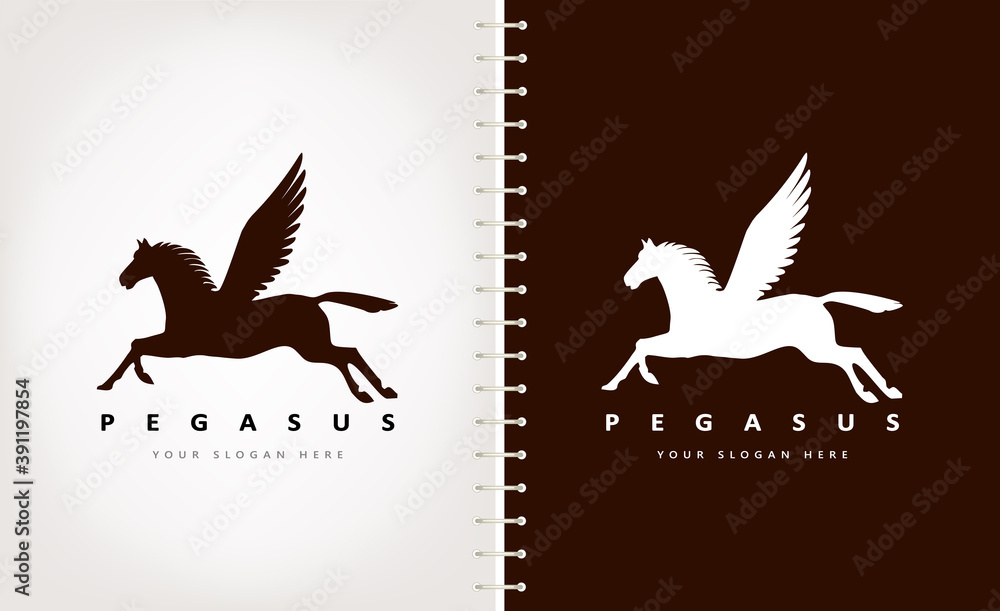 Pegasus logo vector. Animal Mythical creature. Stock Vector | Adobe Stock