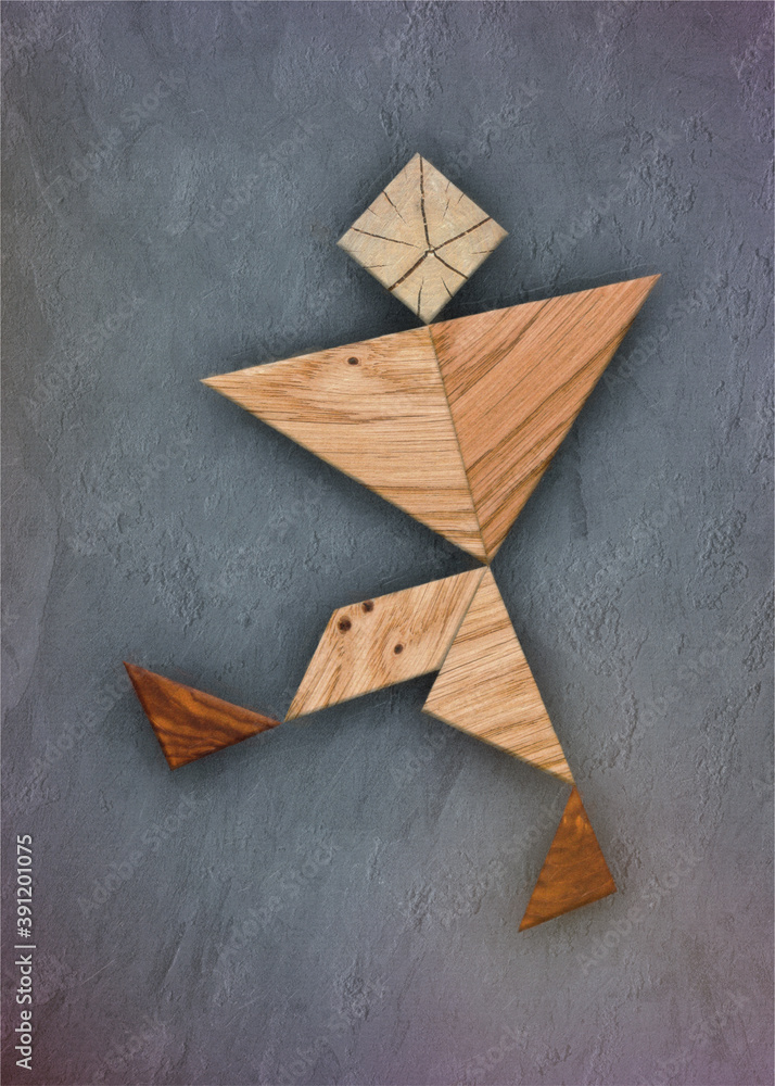 Wood Patterned Tangram Illustrator Design Stock Illustration | Adobe Stock