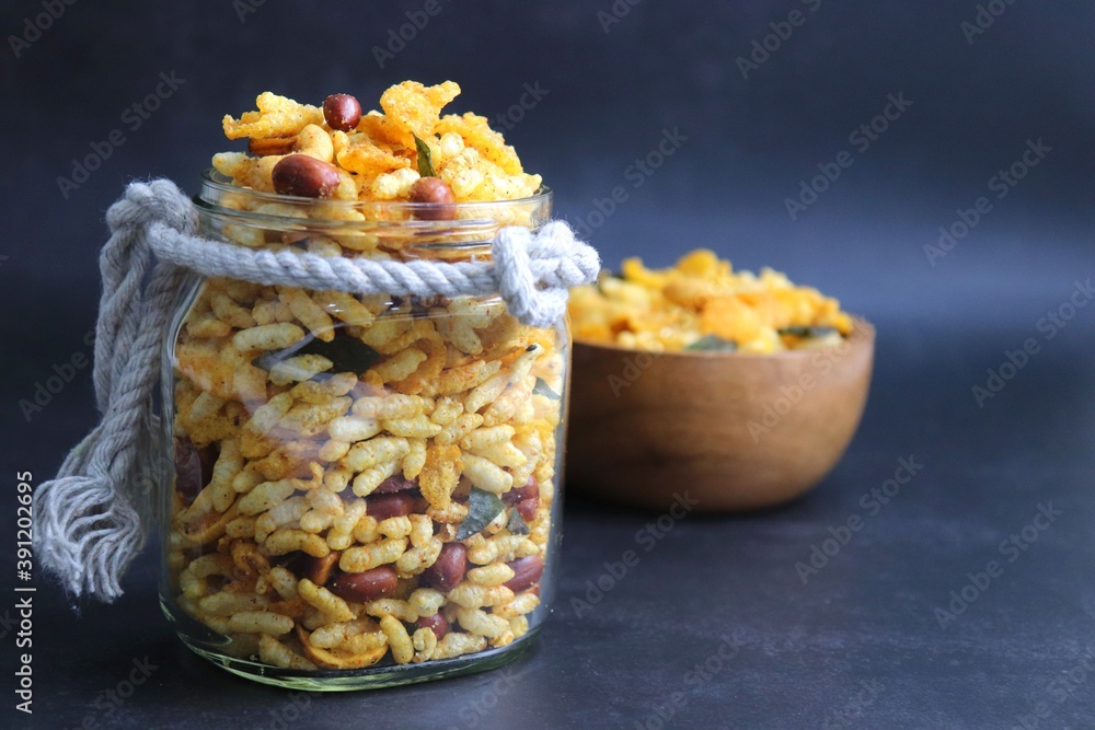 Murmura cornflakes Chivda or Chiwada. Diwali special savory snack ...