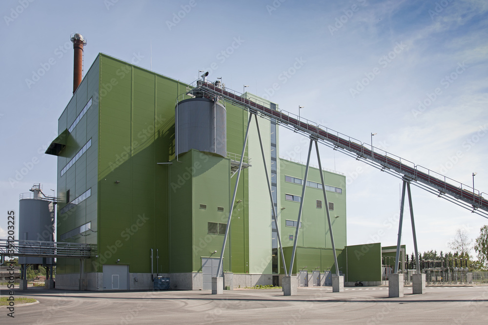 Power Plant Exterior with gantry and ramps Stock Photo | Adobe Stock