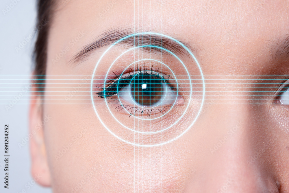 biometric concept. iris scanning, eye recognition. Stock Photo | Adobe ...