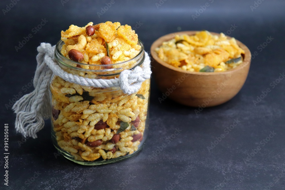 Murmura cornflakes Chivda or Chiwada. Diwali special savory snack ...