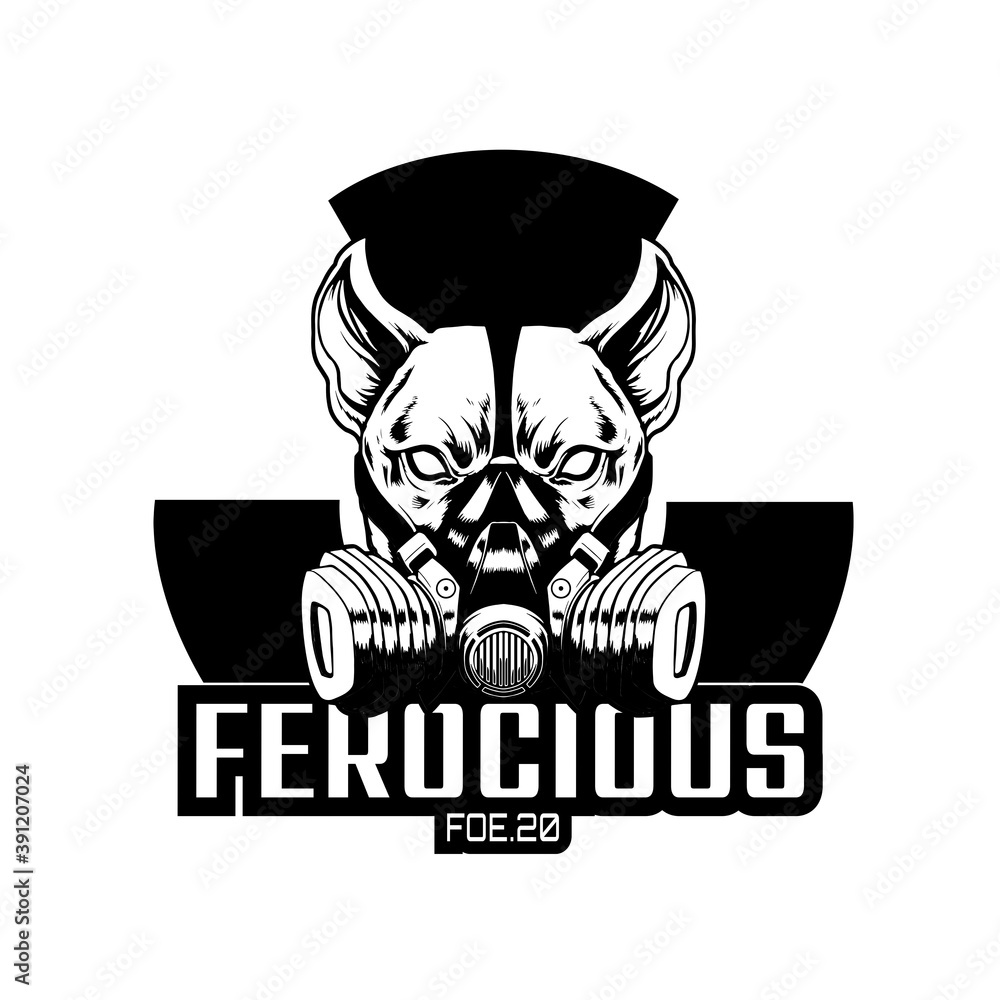 Esports Team Gaming Logotype - Ferocious Foe.20 Black & White Stock Vector | Adobe Stock