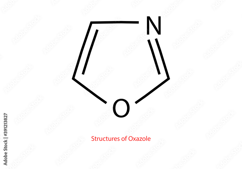 Chemical structure of oxazole vector design illustration Stock Vector ...