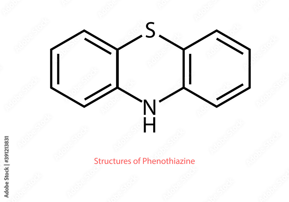 Chemical structure of phenothiazine vector design illustration Stock ...