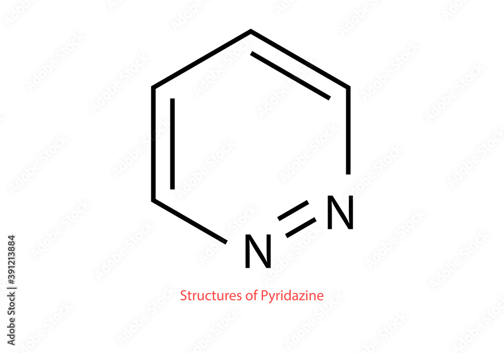 chemical structure of pyridazine vector design illustration Stock ...