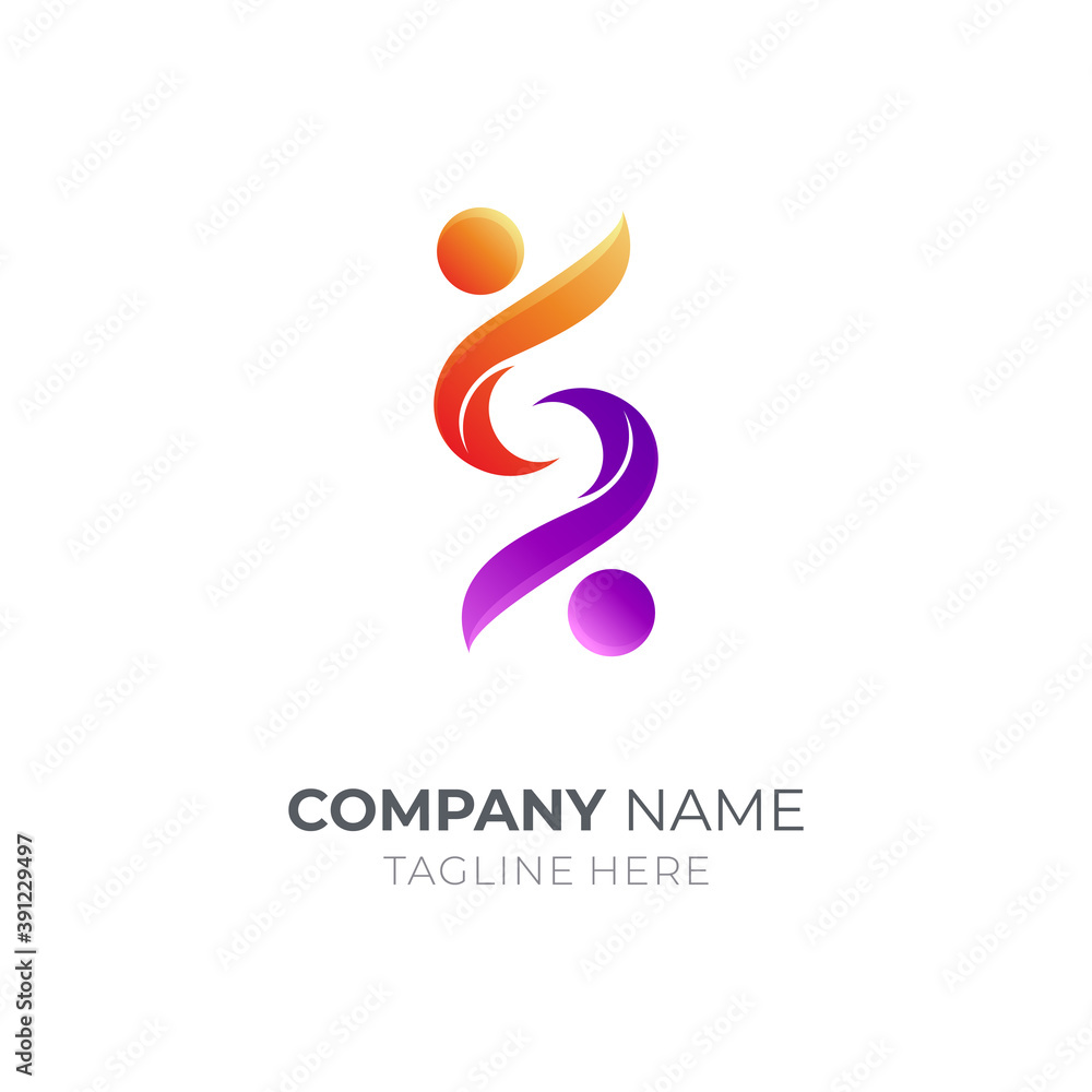 People connect letter S logo. Human social relationship icon. Charity ...