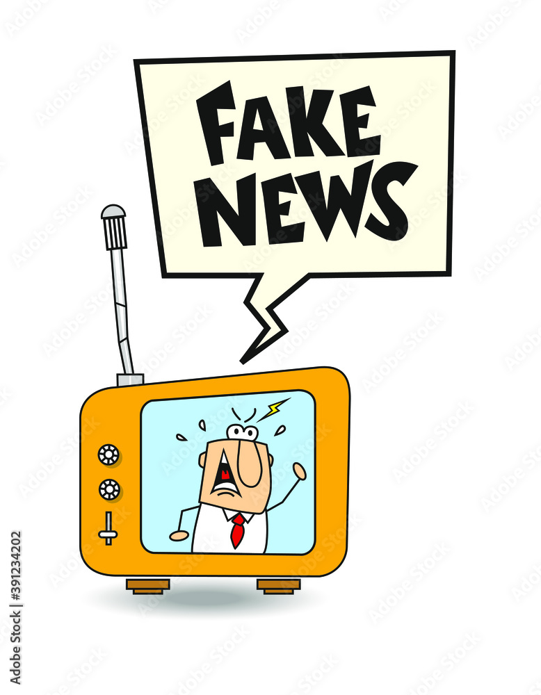 Fake news as usual. This man shouts at the TV Fake news. It is a ...