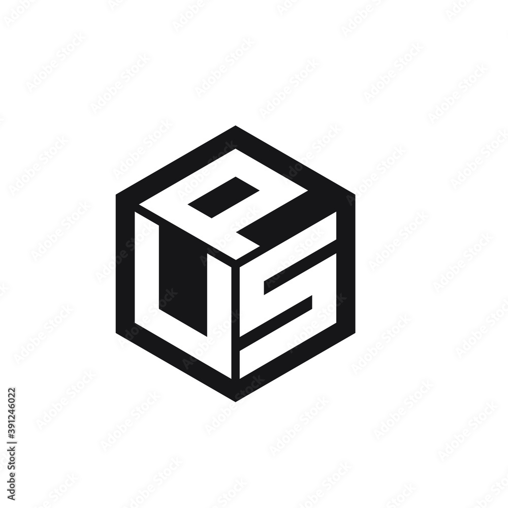 USP letter logo design with white background in illustrator, eps cube ...