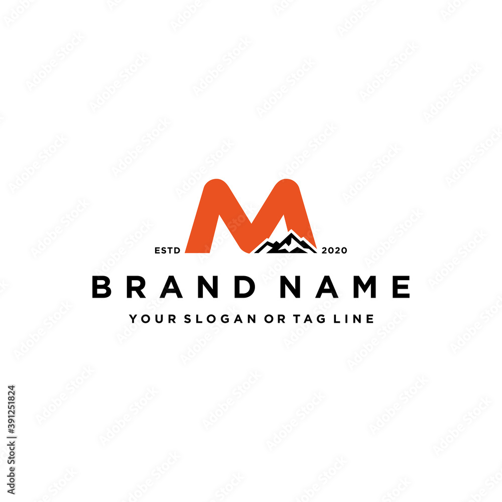 letter M mountain logo design concept vector Stock Vector | Adobe Stock