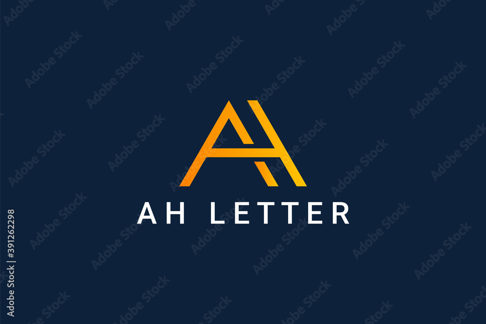 ah letter joint logo design vector template. joint a h logo for business company. Stock Vector ...