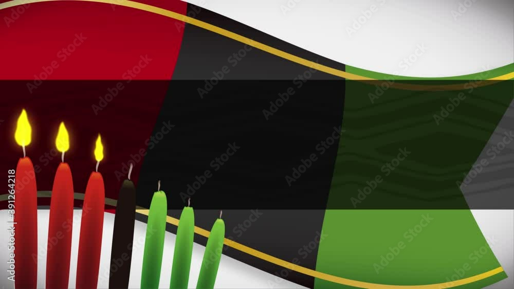 Traditional symbols for Kwanzaa: corn, colored candles, flag, wooden ...