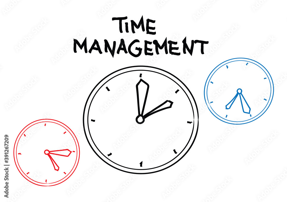 time management cartoon illustration Stock Vector | Adobe Stock