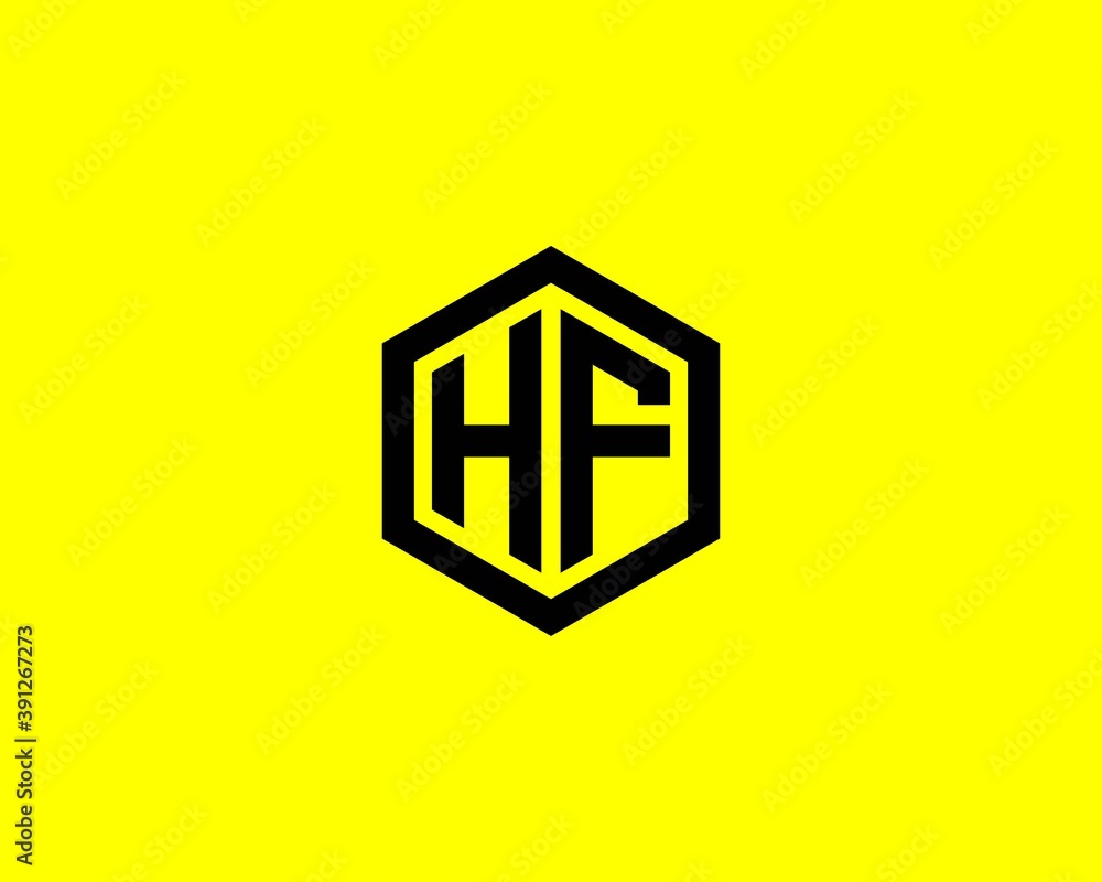 HF FH LETTER LOGO DESIGN VECTOR TEMPLATE. HF FH LOGO DESIGN. Stock ...