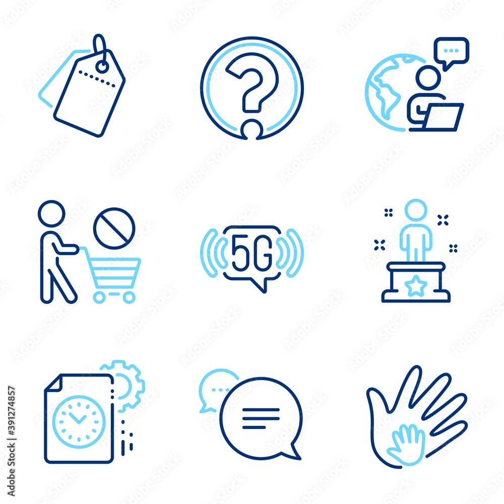 Business icons set. Included icon as Question mark, Text message ...