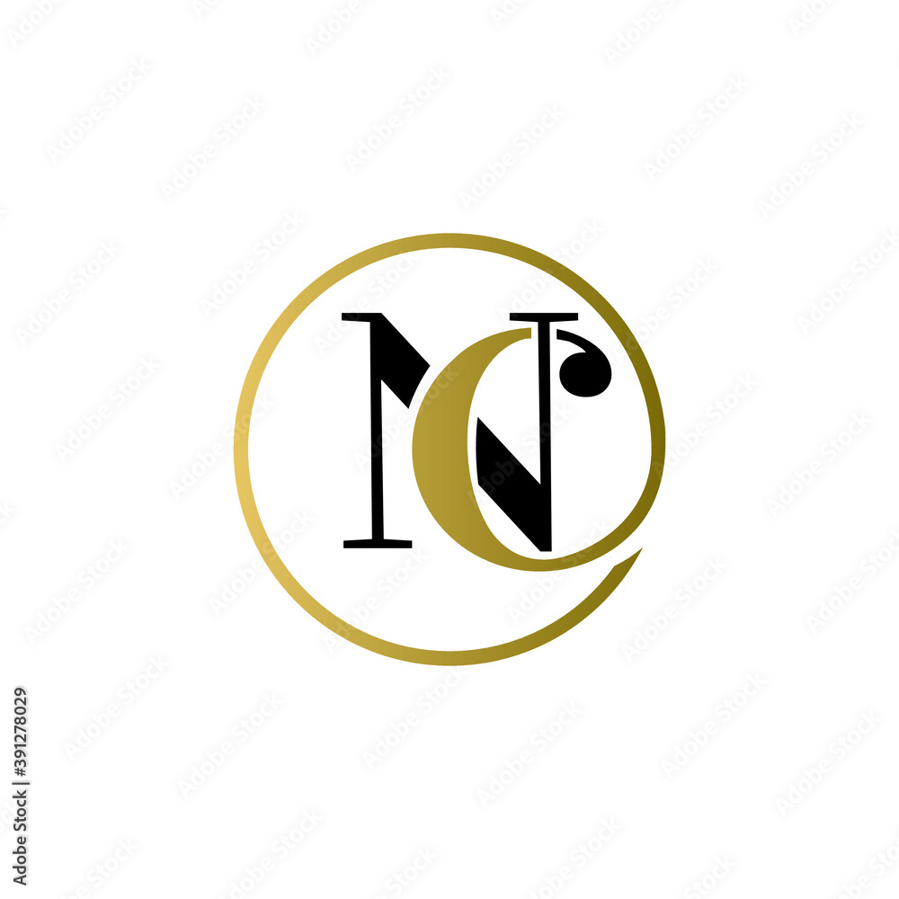 nc luxury logo design vector icon symbol circle Stock Vector | Adobe Stock