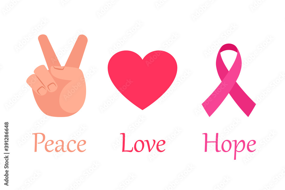 Peace Love Hope icon. Clipart image isolated on white background.s ...