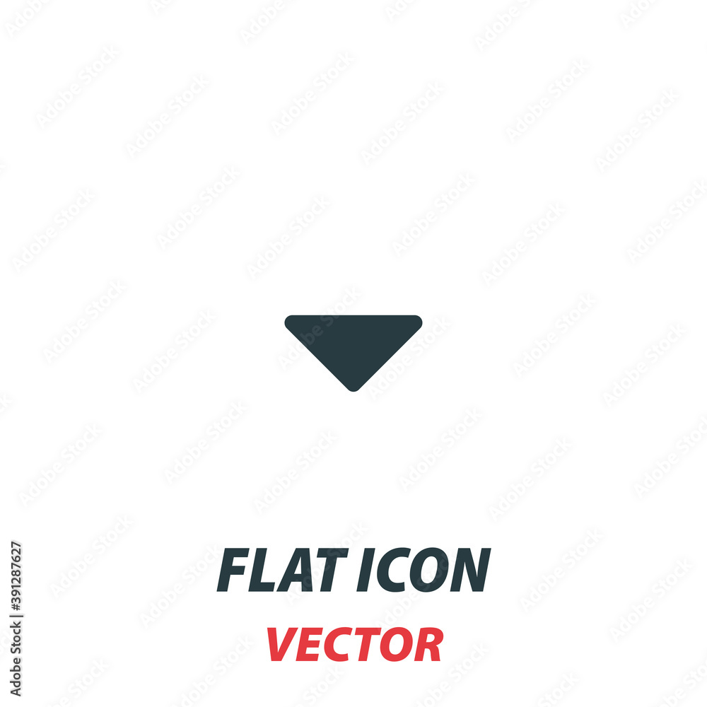 Drop down arrow icon in a flat style. Vector illustration pictogram on ...
