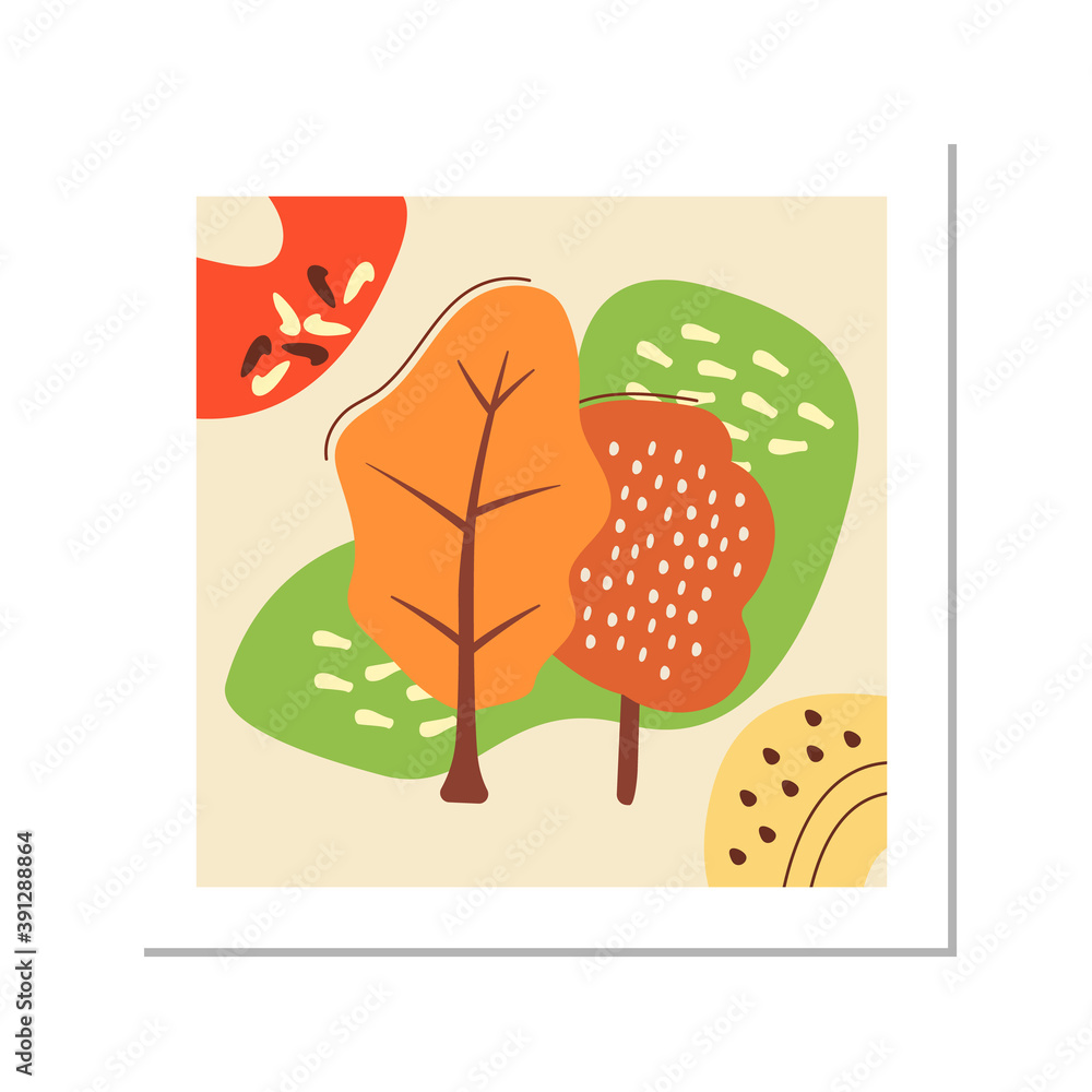 Nature in fall social media post mockup with abstract elements ...