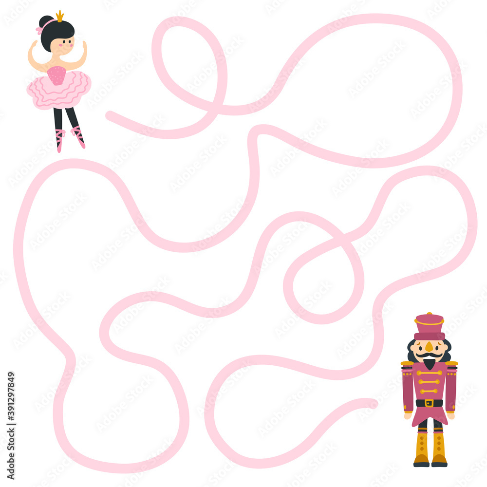 Vetor de Christmas maze. Help the nutcracker save the boy. Board game ...