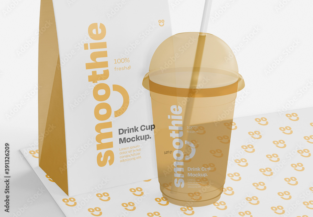 Smoothie and Packaging Mockup Stock Template | Adobe Stock