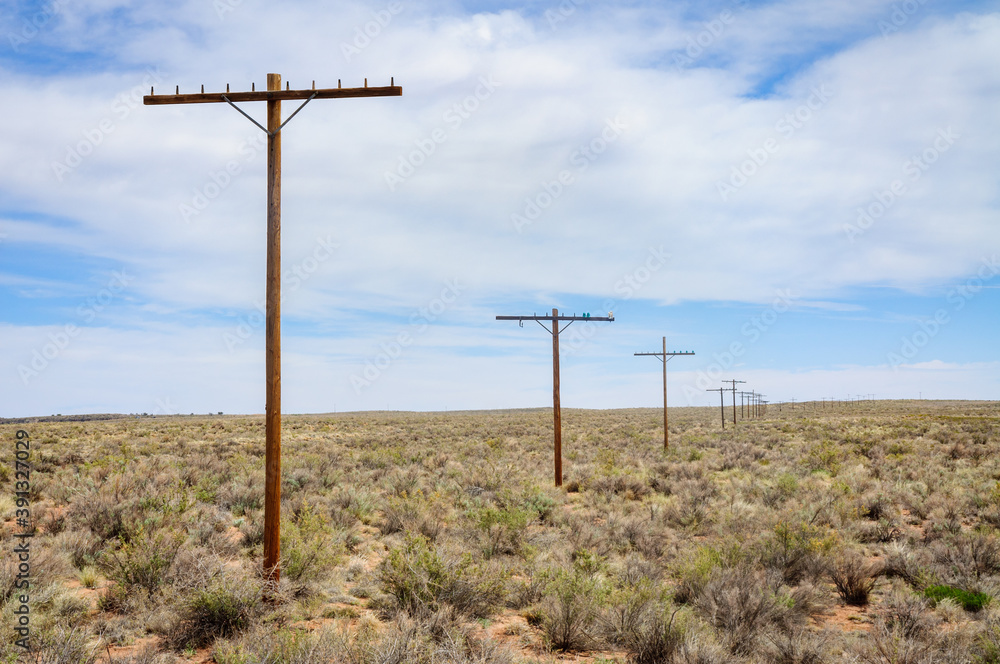 Old Telephone Poles at Petrified Forest National Park Stock Photo ...