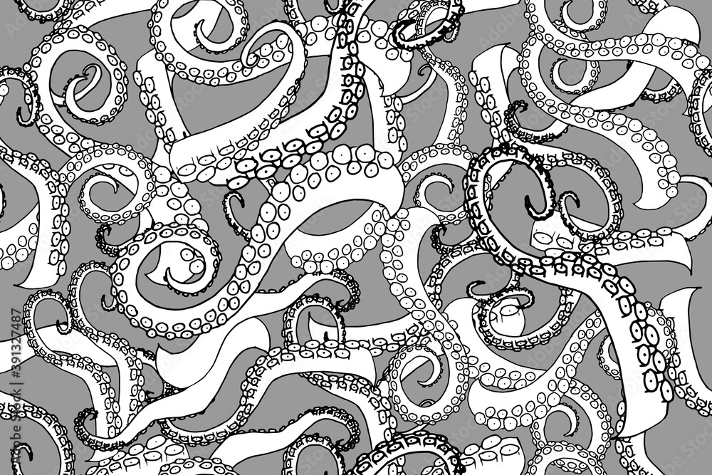 Octopus Pattern Fabric