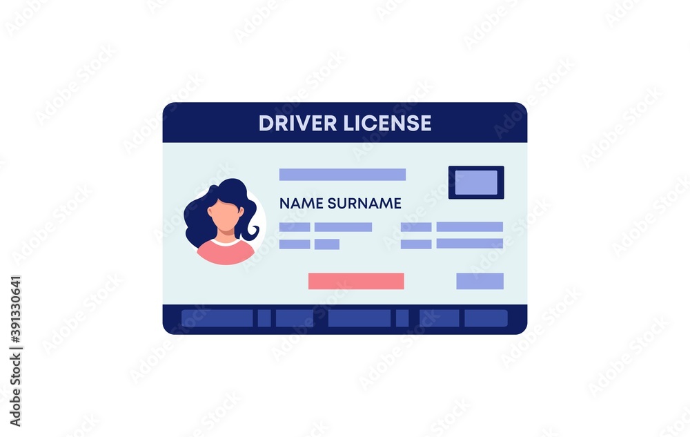 Driving license banner. Document to drive vehicle with character ...