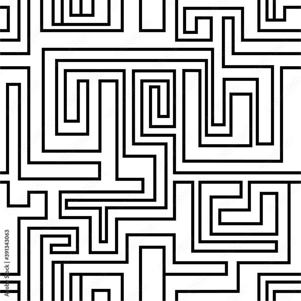Labirinth endless vector. Retro wallpaper with lines. Dynamic seamless ...
