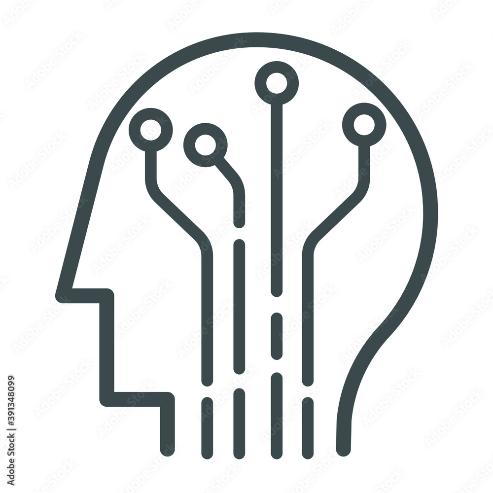 Head human smart technology logo vector. Brain human artificial logo ...
