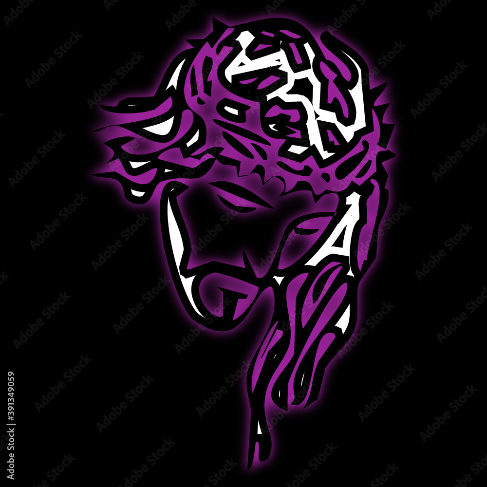 JESUS CHRIST NEON Stock Vector | Adobe Stock