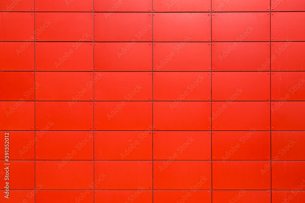 texture of the iron facade of an industrial building made of sheet ...