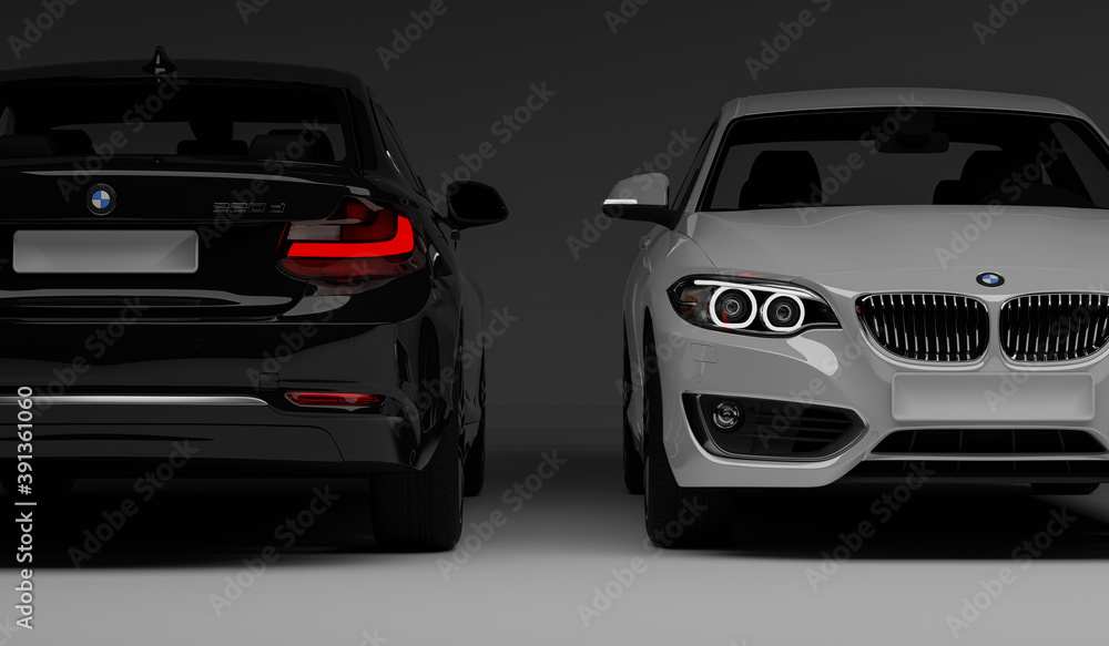 Rostock, Germany - November 09, 2020: Black and white BMW 220d cgi ...